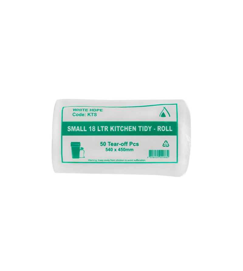 Bin Liner 18L HDPE Kitchen Tidy Roll Pack White (1000)